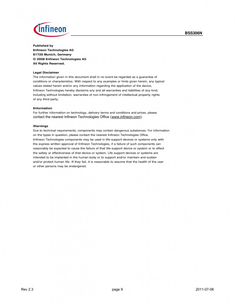 BSS306NH6327 datasheet page 9