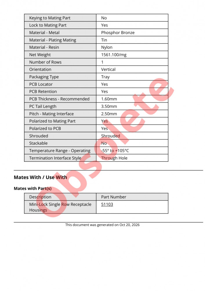Technical document page preview 3 for MOLEX 535170510