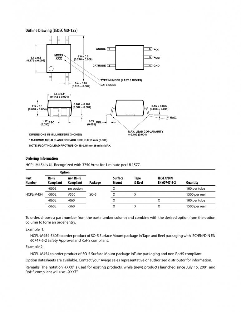 HCPL-M454 datasheet page 2