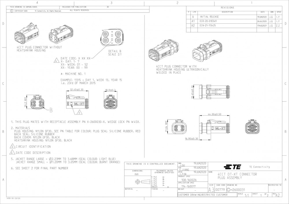 DEUTSCH 1-2600031-4 controlled drawing page 1
