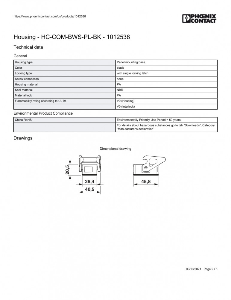Phoenix Contact 1012538 technical document page 2