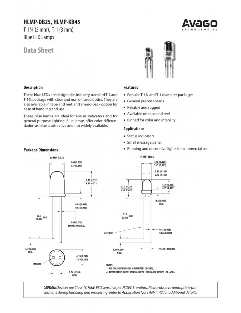 HLMP-KB45-A0000 datasheet page 1