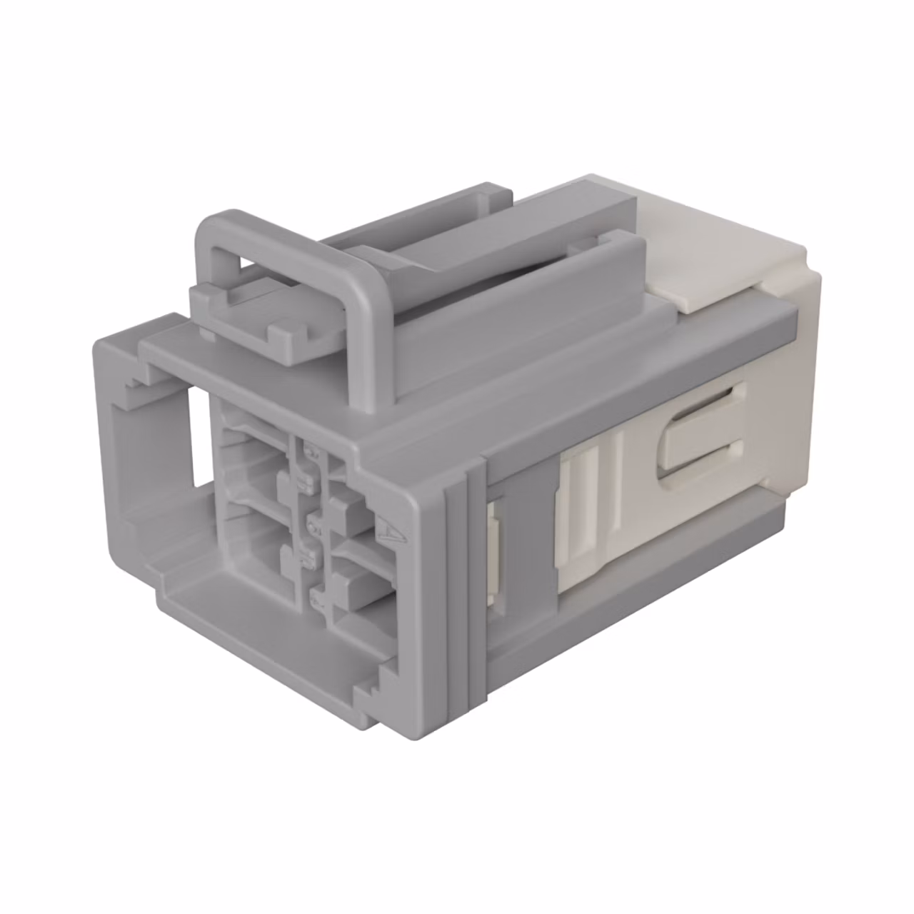 MX150 Pass-Through Unsealed Receptacle, Dual Row, 6 Circuits, Stackable, Keying Option A, UL 94 HB, Stone Gray Housing for sale
