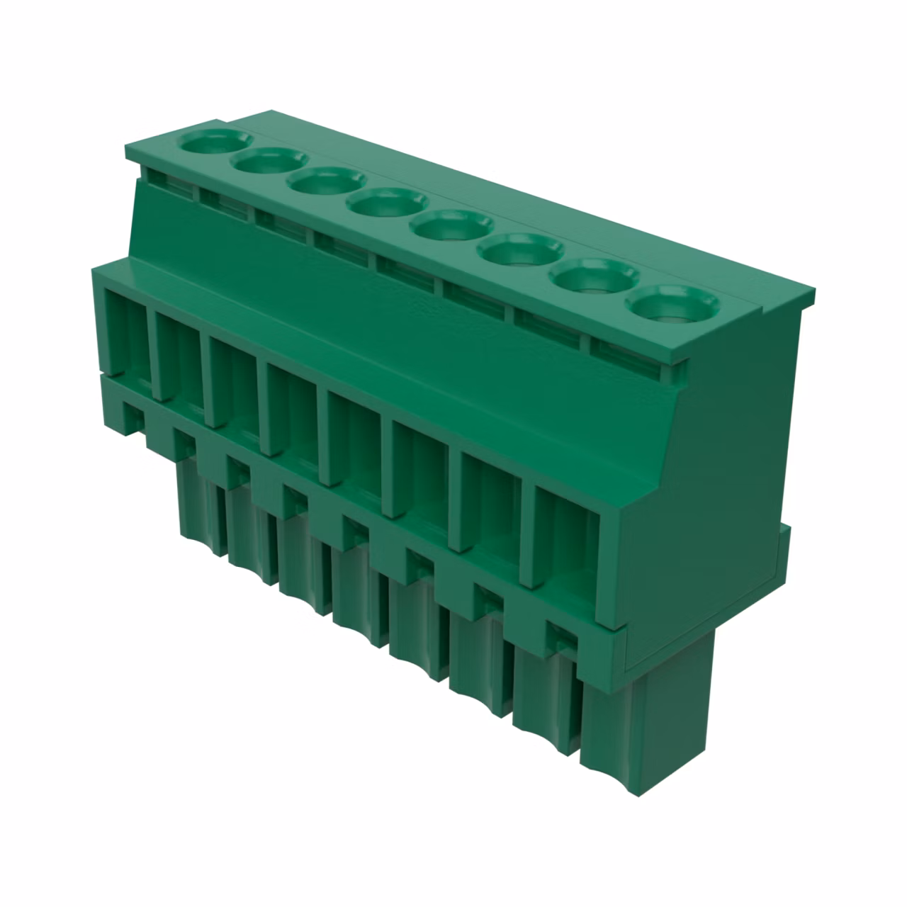 3.50mm Pitch Eurostyle Vertical Plug, Rear Wire Entry, Green Housing, 8 Circuits for sale