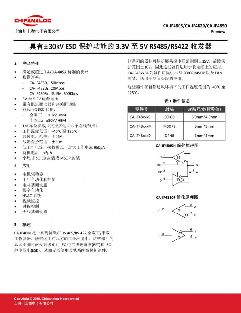 CA-IF4805HS datasheet page 1