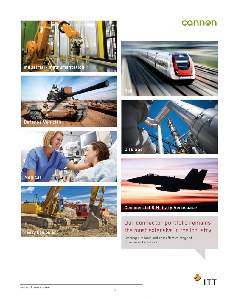 ITT CANNON D-Sub accessory catalog page 3