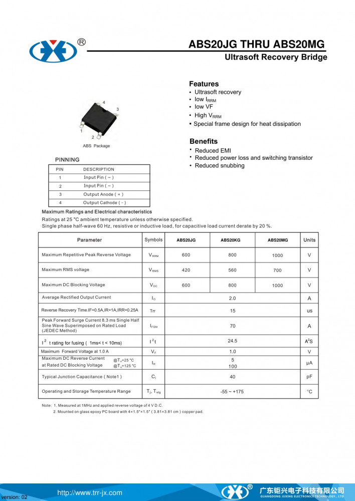 ABS20JG datasheet page 1