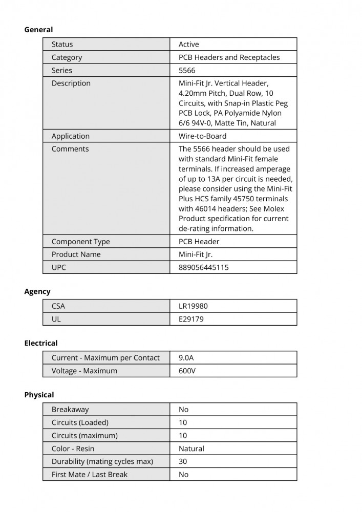 MOLEX 469990622 product document image, page 2