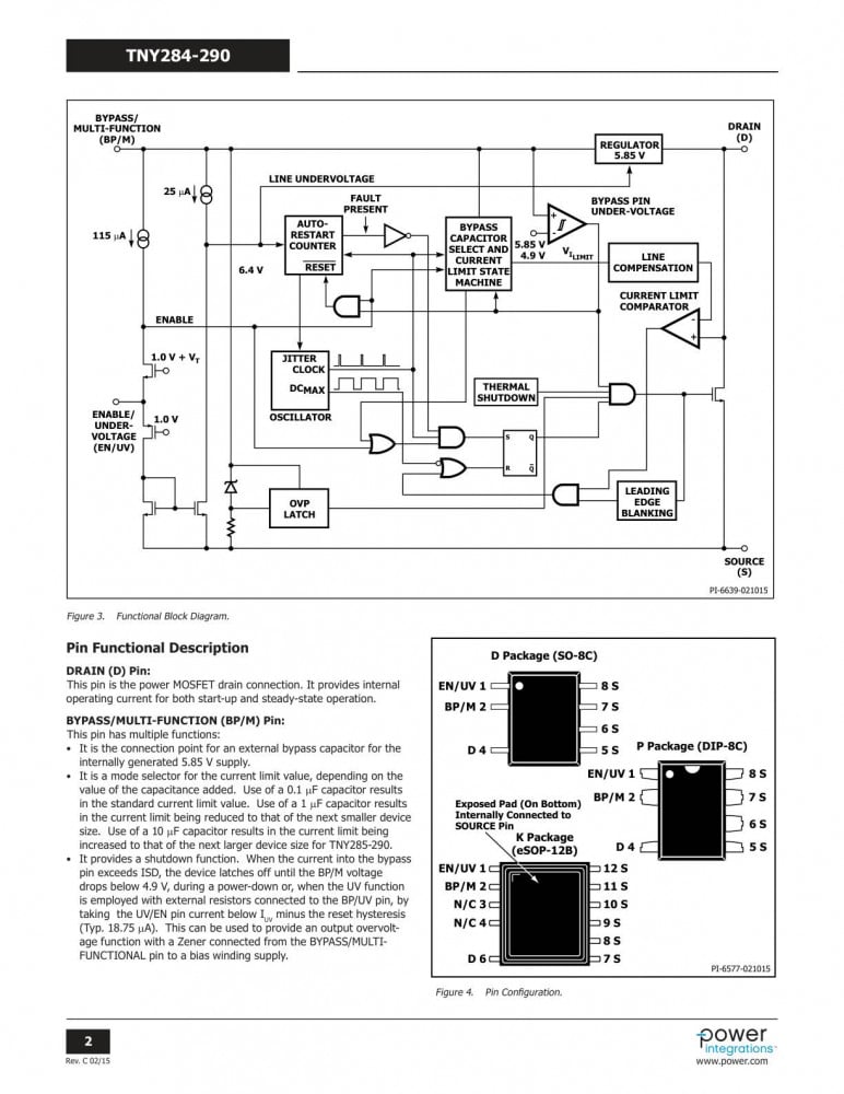 TNY284-290 TinySwitch-4 datasheet page 2