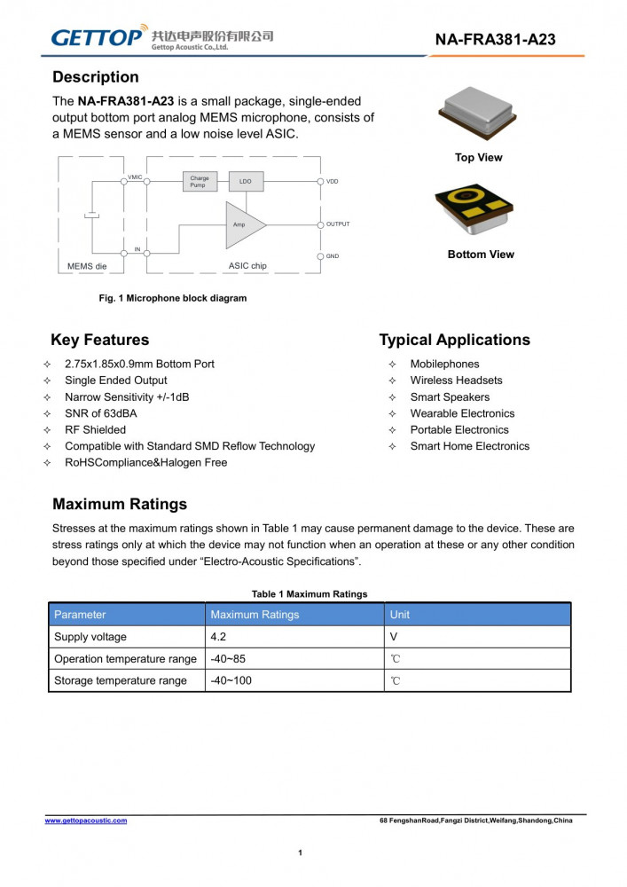 NA-FRA381-A23 datasheet page 1