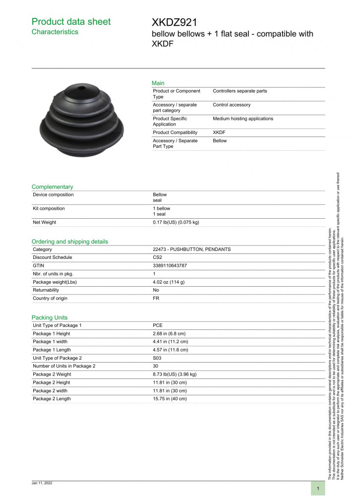 XKDZ921 technical document page 1