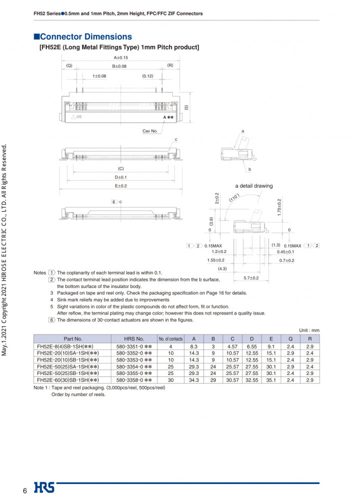 HRS FH52E datasheet page 6
