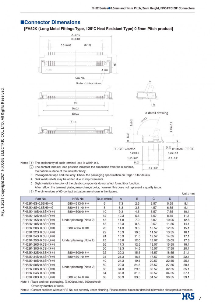 HRS FH52E datasheet page 7
