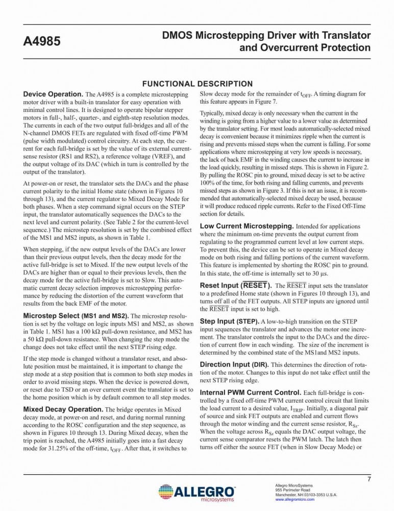 A4985 datasheet page 7