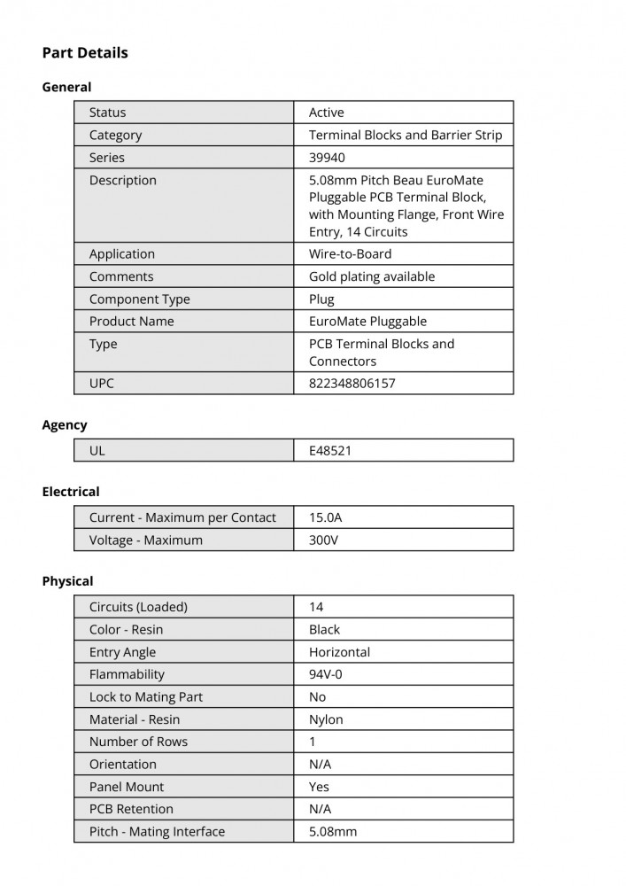 Product document image 2 for MOLEX 399400714
