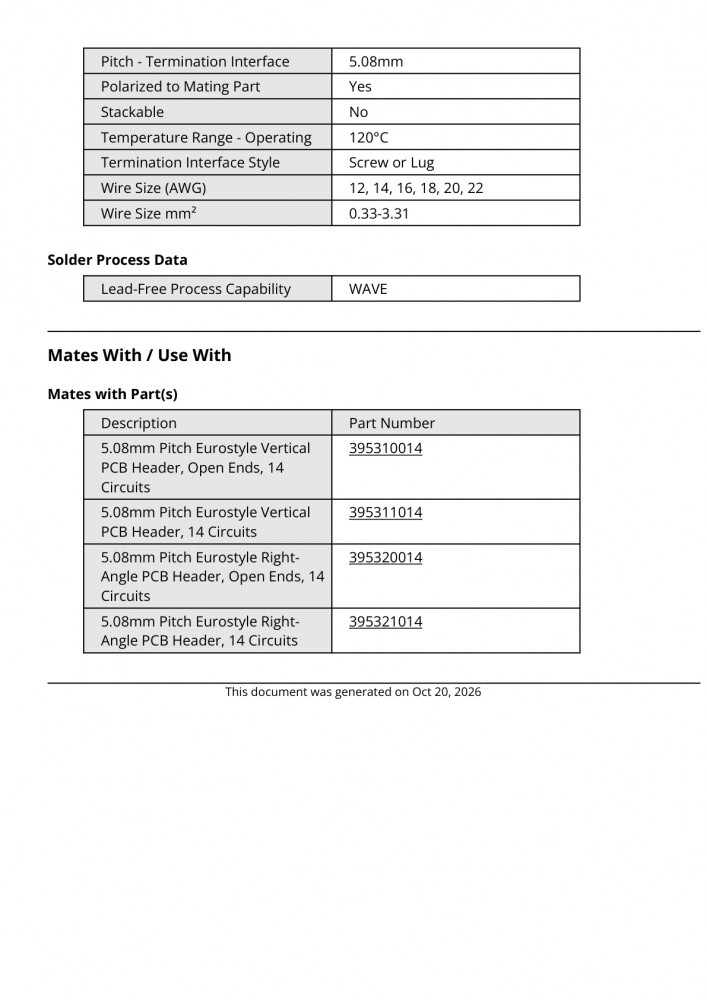 Product document image 3 for MOLEX 399400714
