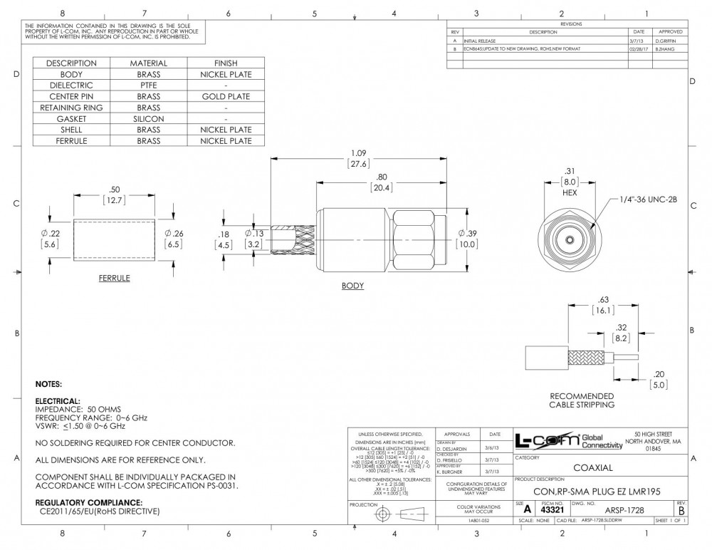 L-com ARSP-1728 technical drawing