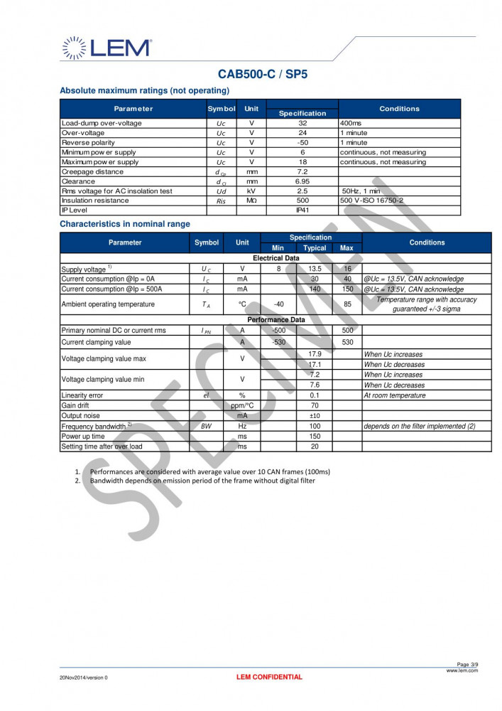 CAB500-C/SP5 datasheet page 3