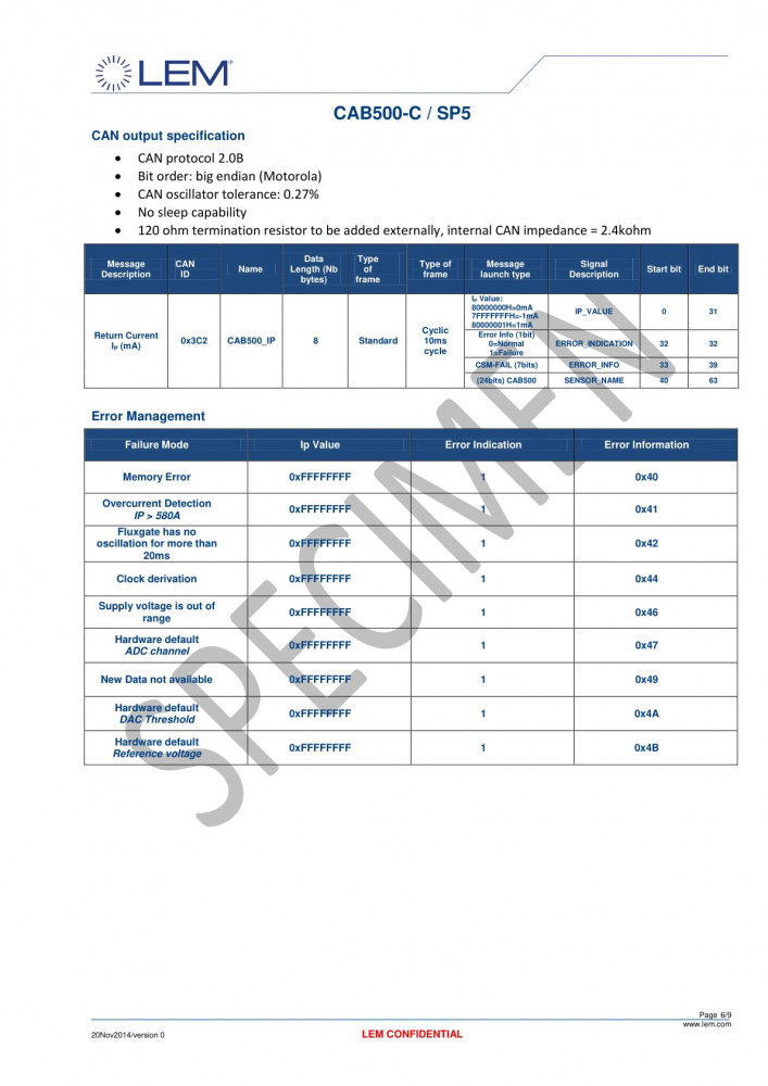 CAB500-C/SP5 datasheet page 6