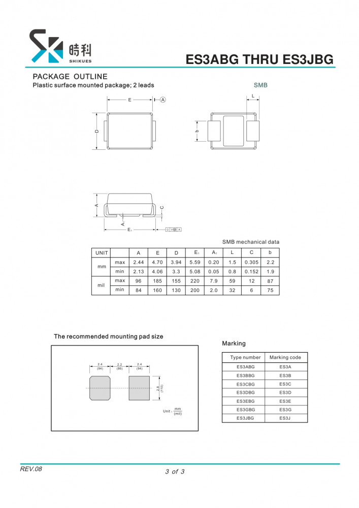 ES3BBG datasheet page 3