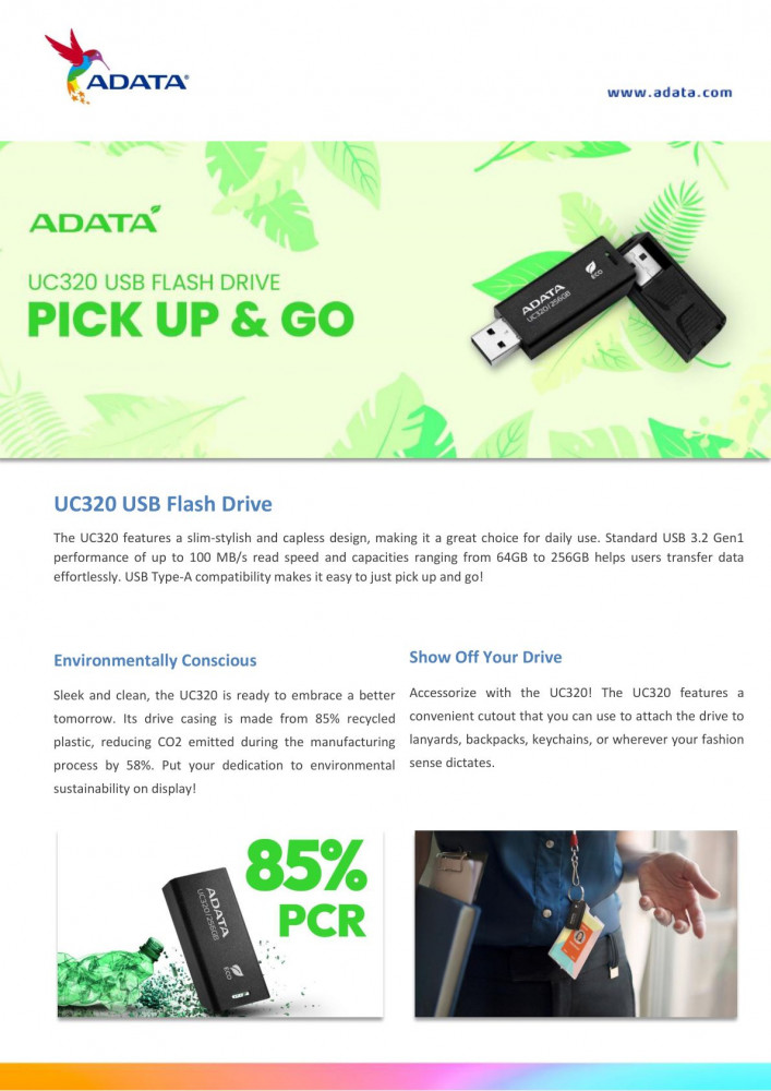 ADATA UC320 product document, page 1