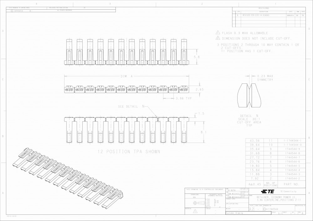 TE Connectivity 1744544-8 controlled drawing