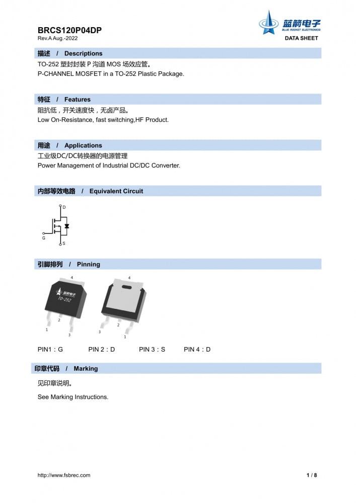 BRCS120P04DP datasheet page 1