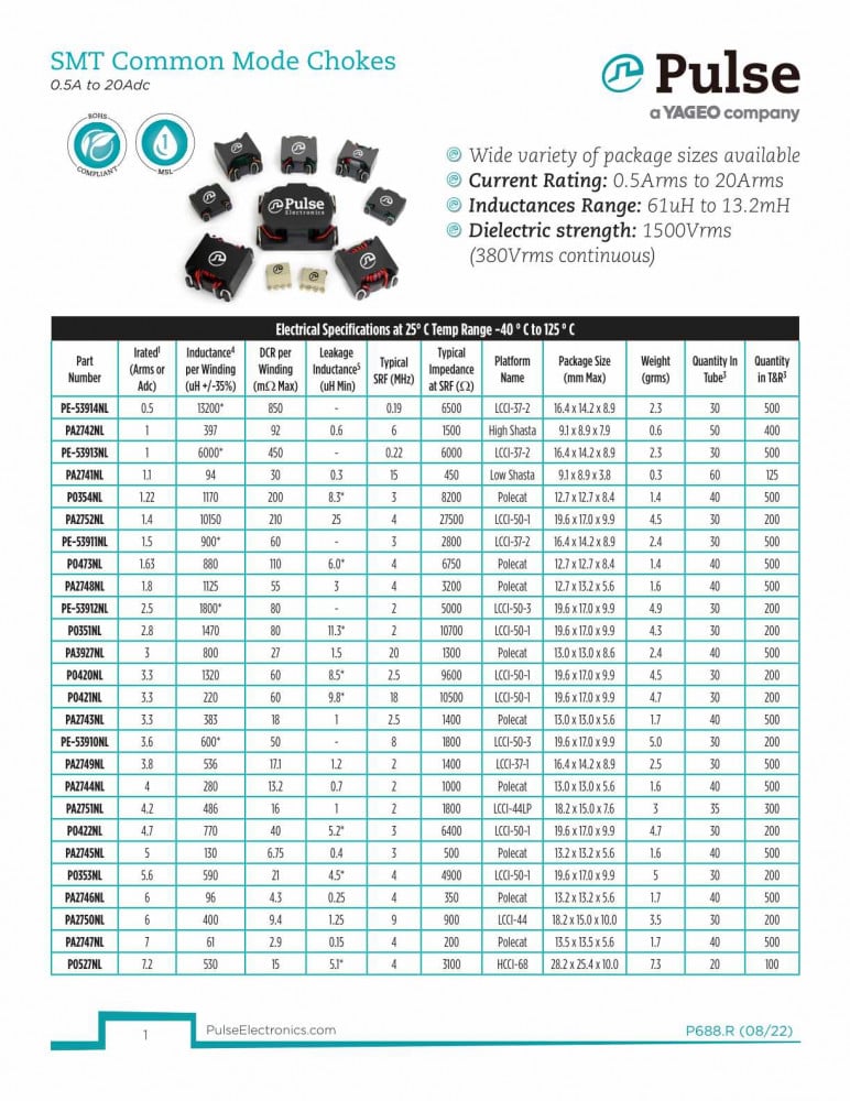 P0502NLT technical document page 1