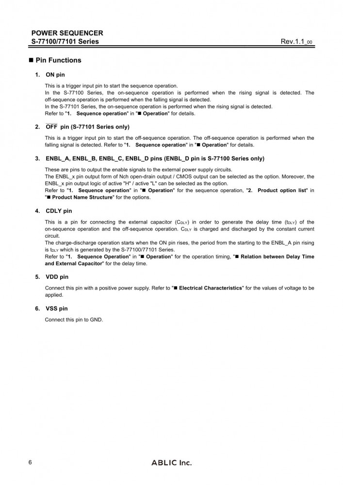 ABLIC S-77100/77101 datasheet page 6