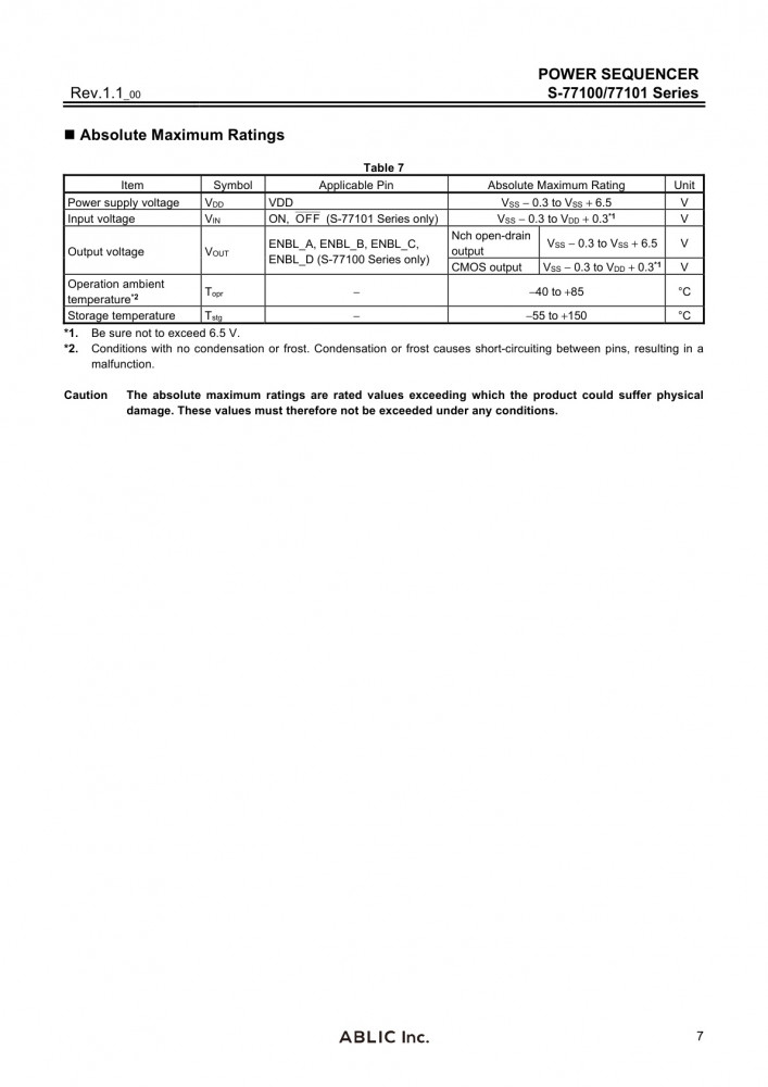 ABLIC S-77100/77101 datasheet page 7