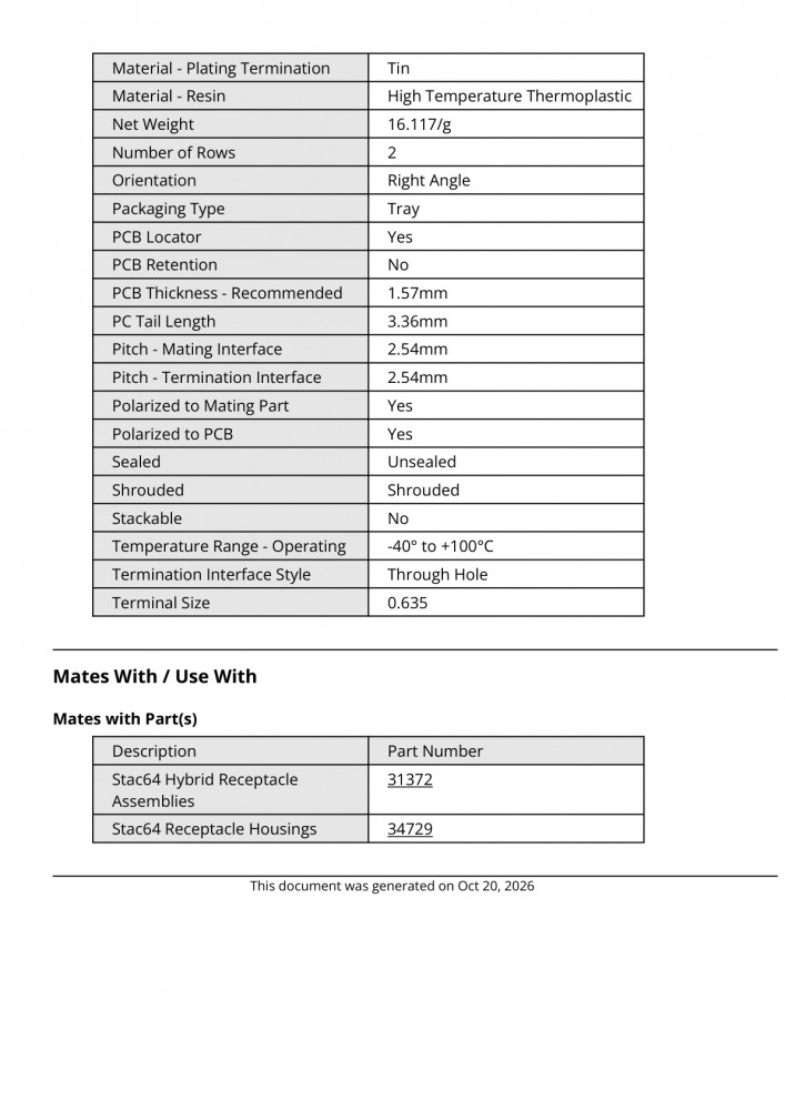 MOLEX 347082035 technical drawing preview, page 3