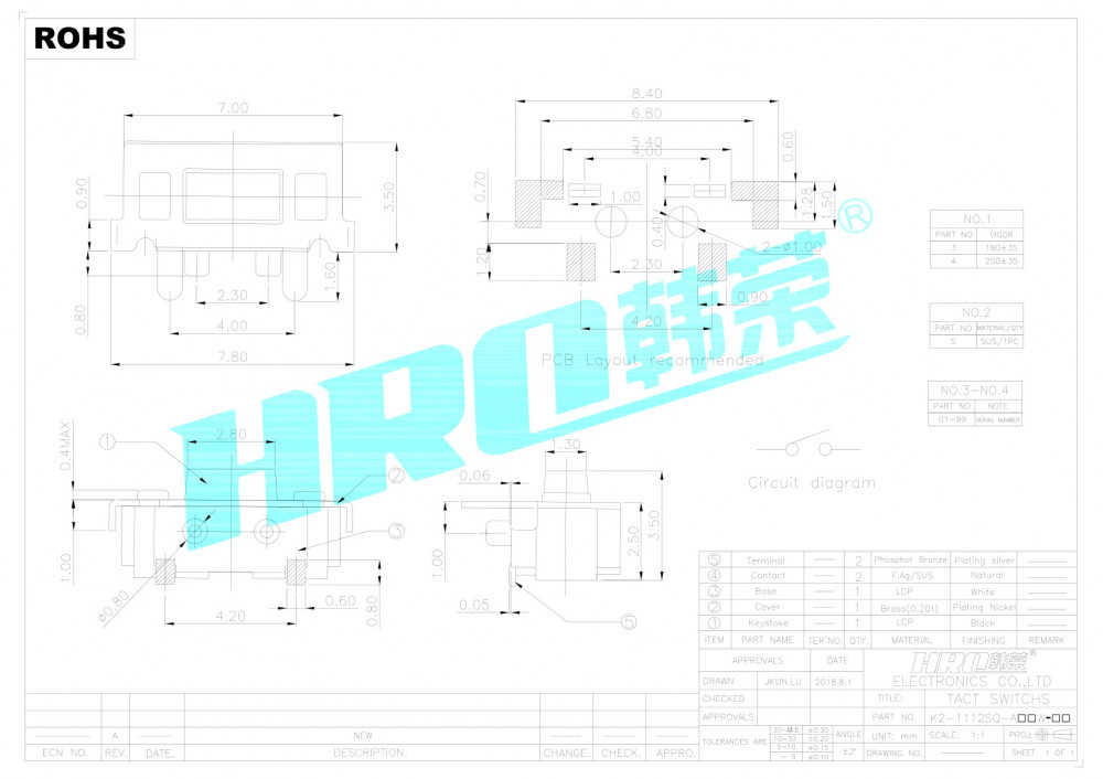 K2-1112SQ-A3SW-01 technical drawing