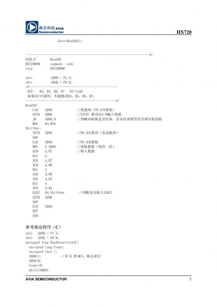 HX720D datasheet page 7