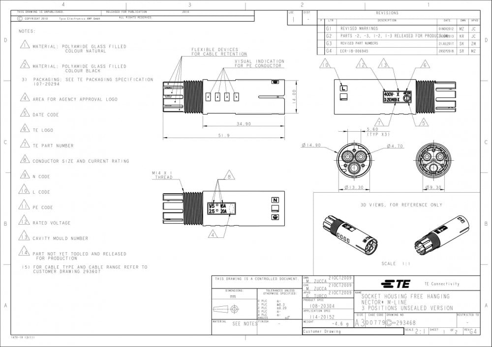 TE Connectivity 293468-1 drawing page 1