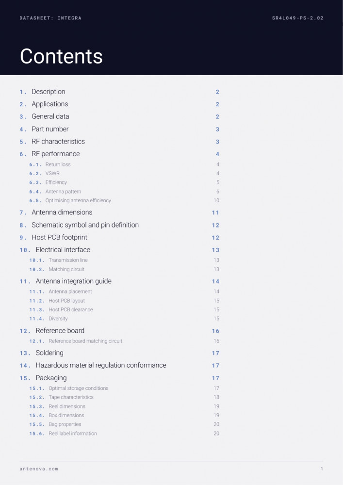 Antenova SR4L049-L datasheet page 2