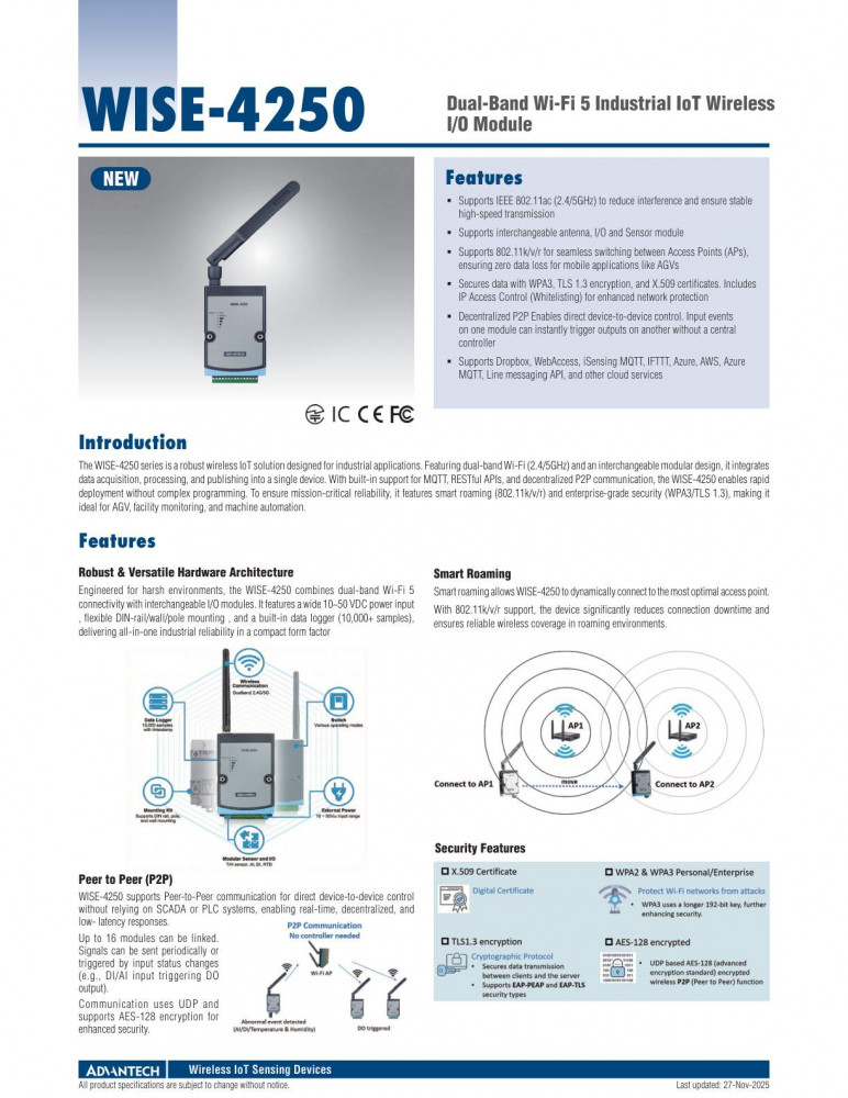 WISE-4250 technical document, page 1
