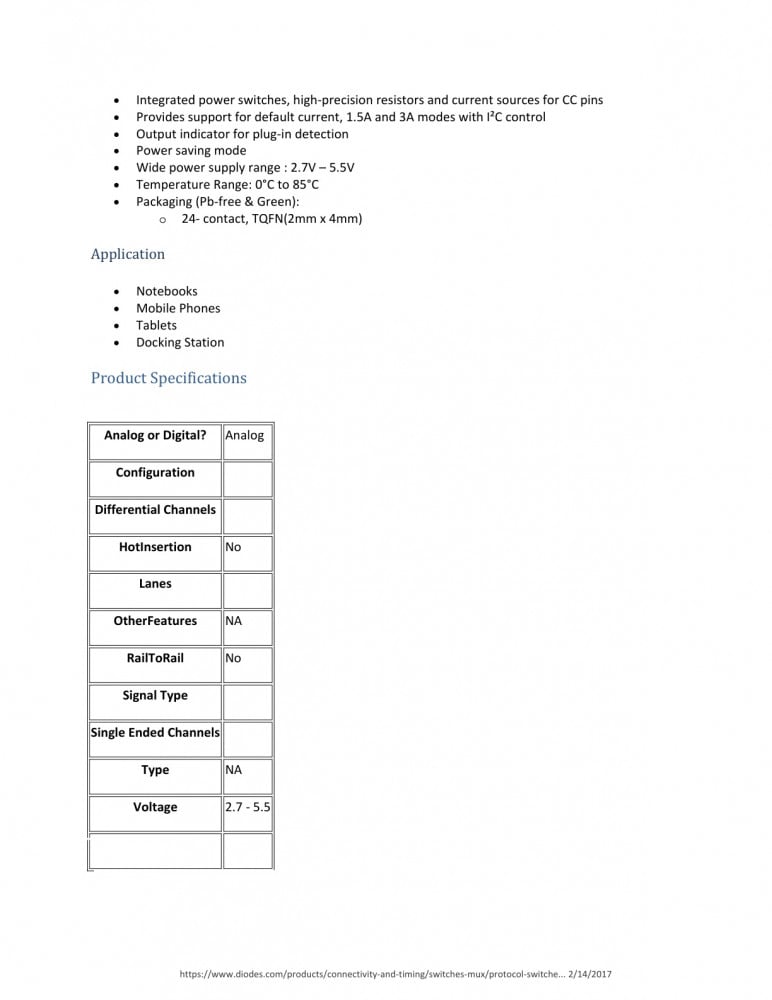 PI5USB30213 technical document page 2