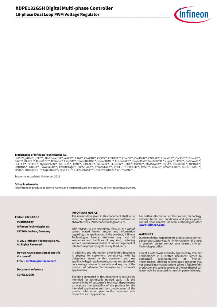 XDPE132G5HG000XUMA1 technical document page 5