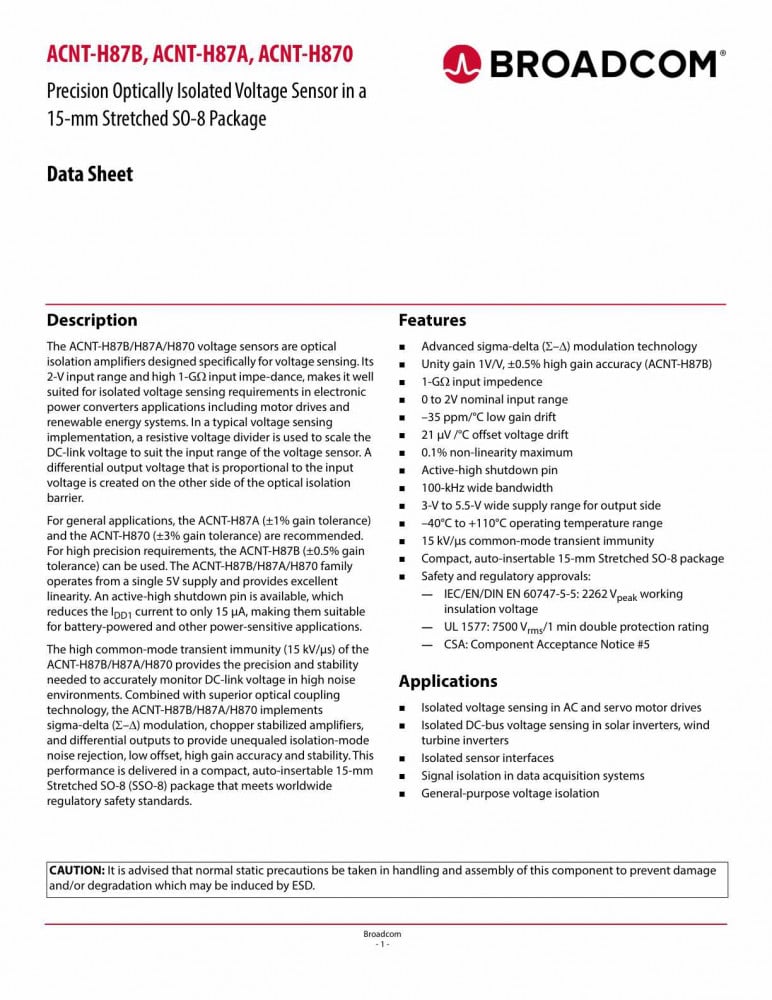 ACNT-H87B datasheet page 1