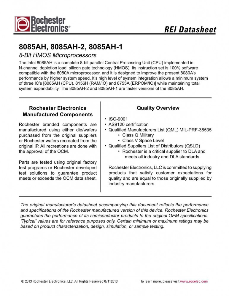 P8085AH-1 technical document page 1
