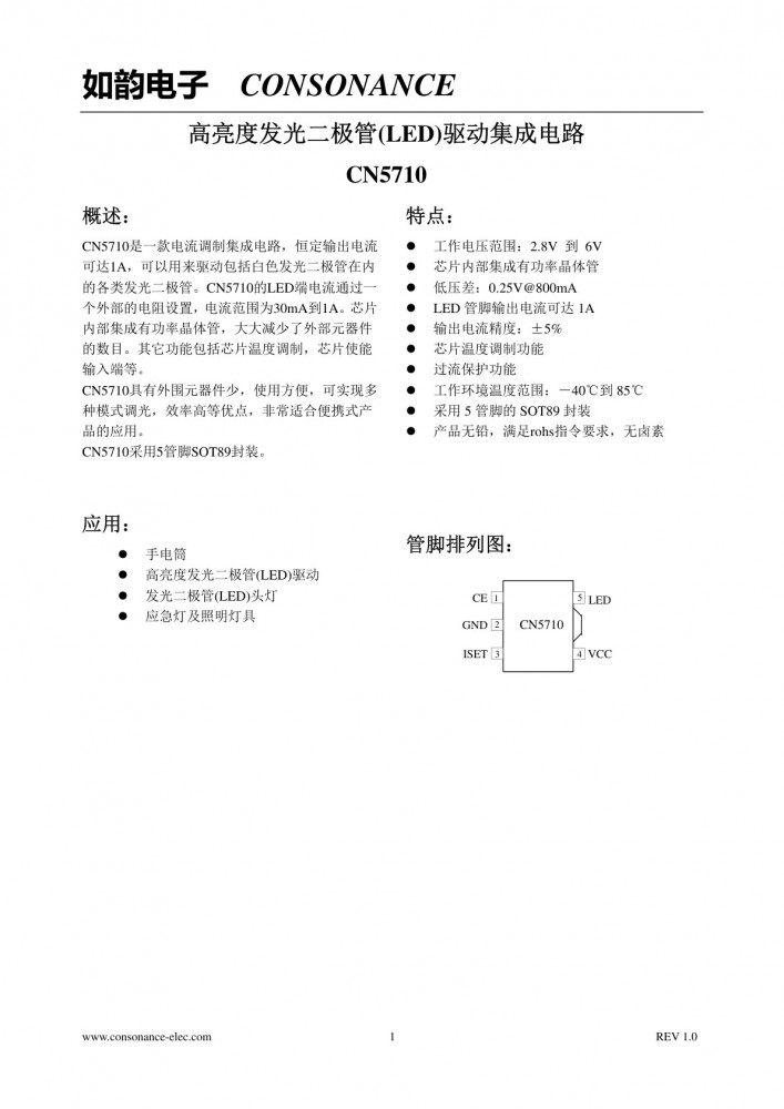 CN5710 datasheet page 1