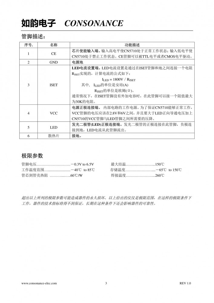 CN5710 datasheet page 3