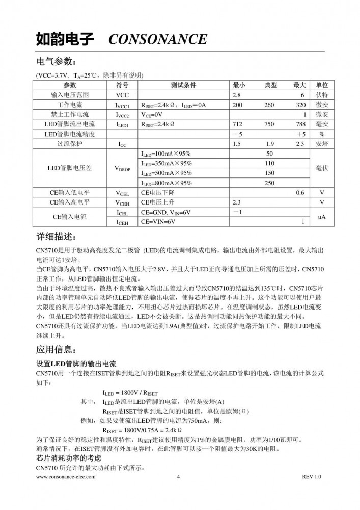CN5710 datasheet page 4