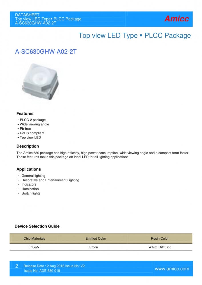 A-SC630GHW-A02-2T features and ratings page