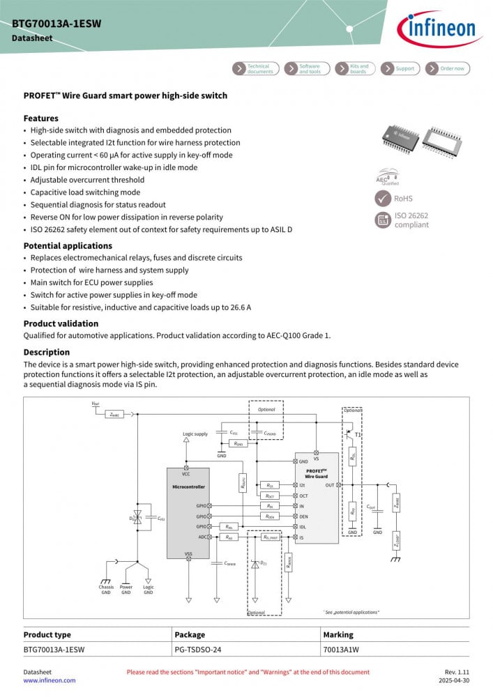 BTG70013A1ESWXUMA1 datasheet page 1