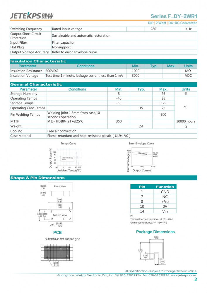 F2412DY-2WR1 technical datasheet page 2