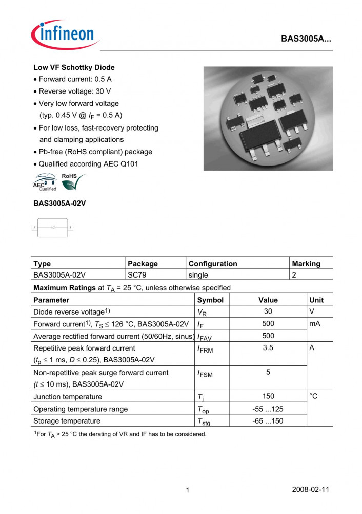 BAS3005A02VH6327XTSA1 datasheet page 1