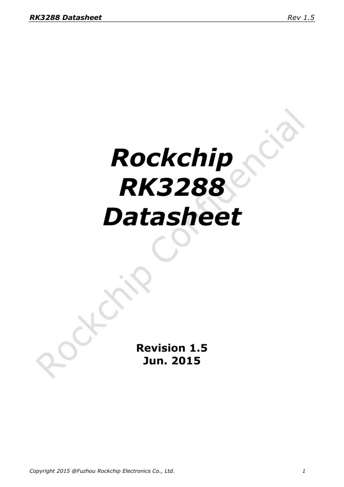 RK3288 datasheet page 1