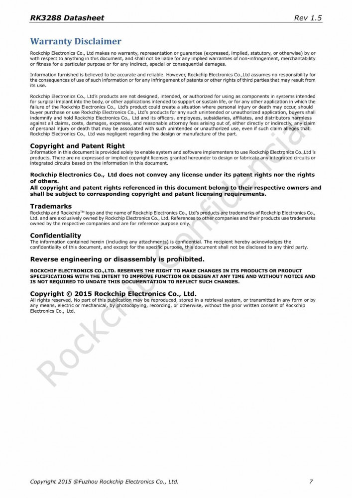 RK3288 datasheet page 7