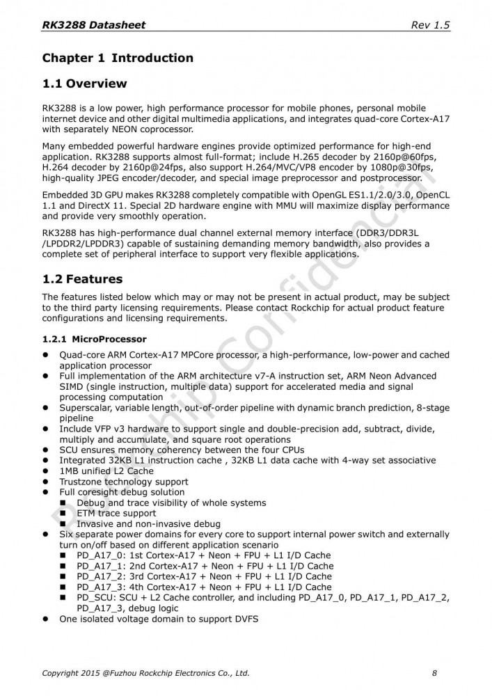 RK3288 datasheet page 8
